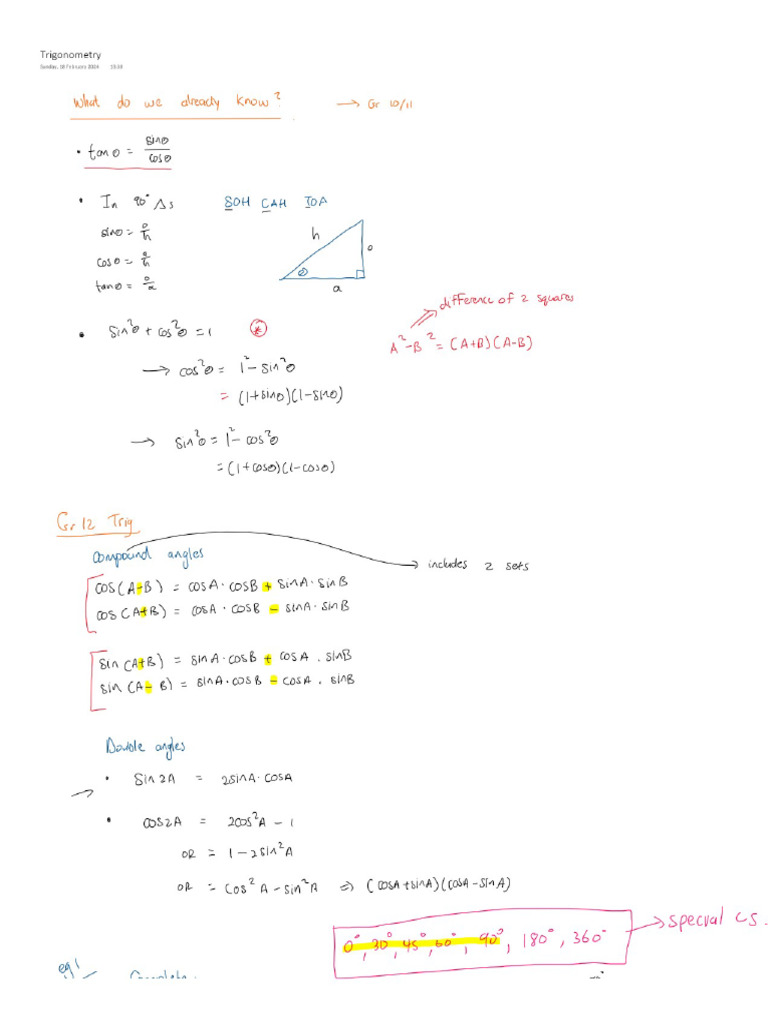 Trig Part 1 | PDF