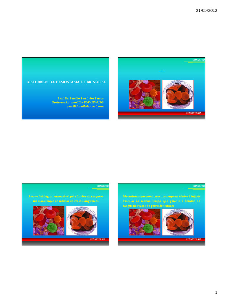 Hemostasia e Coagulopatia CMPA 2007080912.ppt Modo de Compatibilidade ...