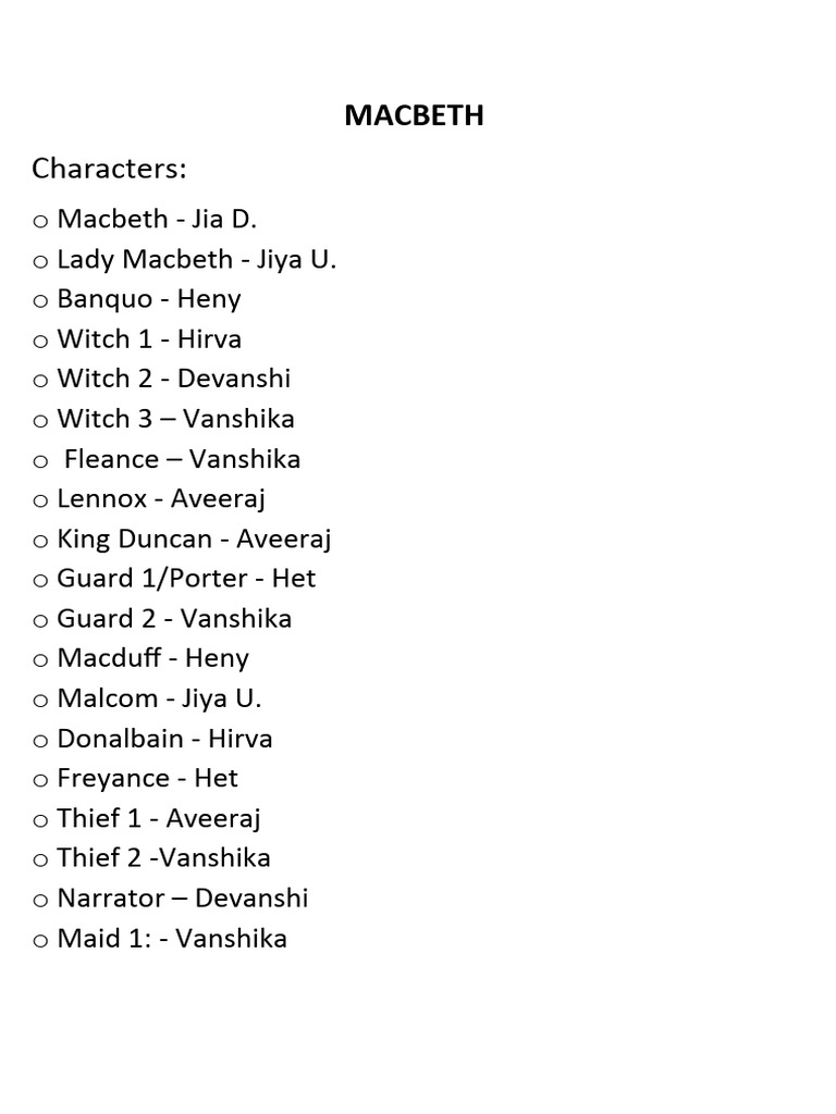 Macbeth Script | PDF | Macbeth