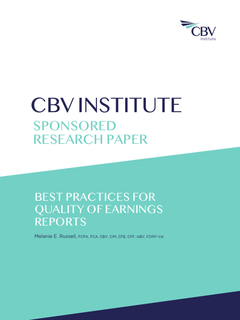 Best Practices for Quality of Earnings | PDF | Income Statement ...