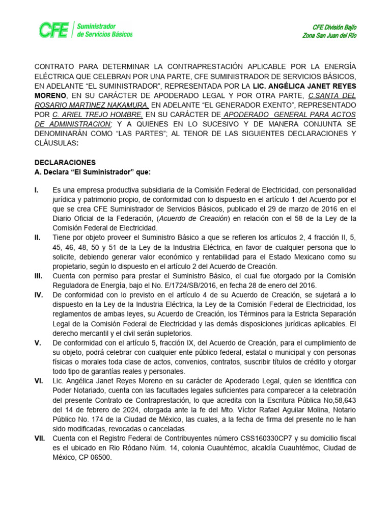 Contrato Contraprestacion CPP 2024 | PDF | México