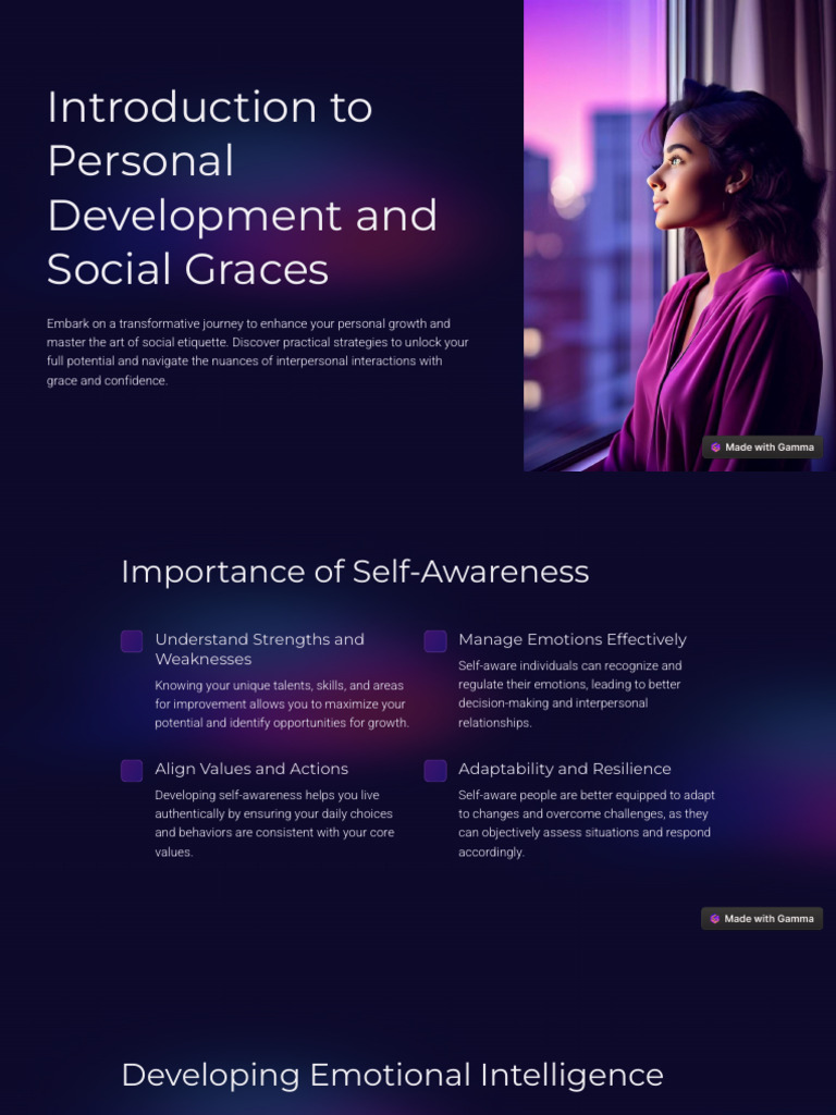 Introduction To Personal Development and Social Graces | PDF | Self ...