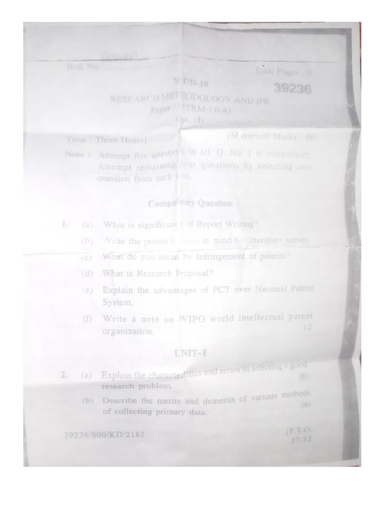 2018 Ist Sem QP | PDF