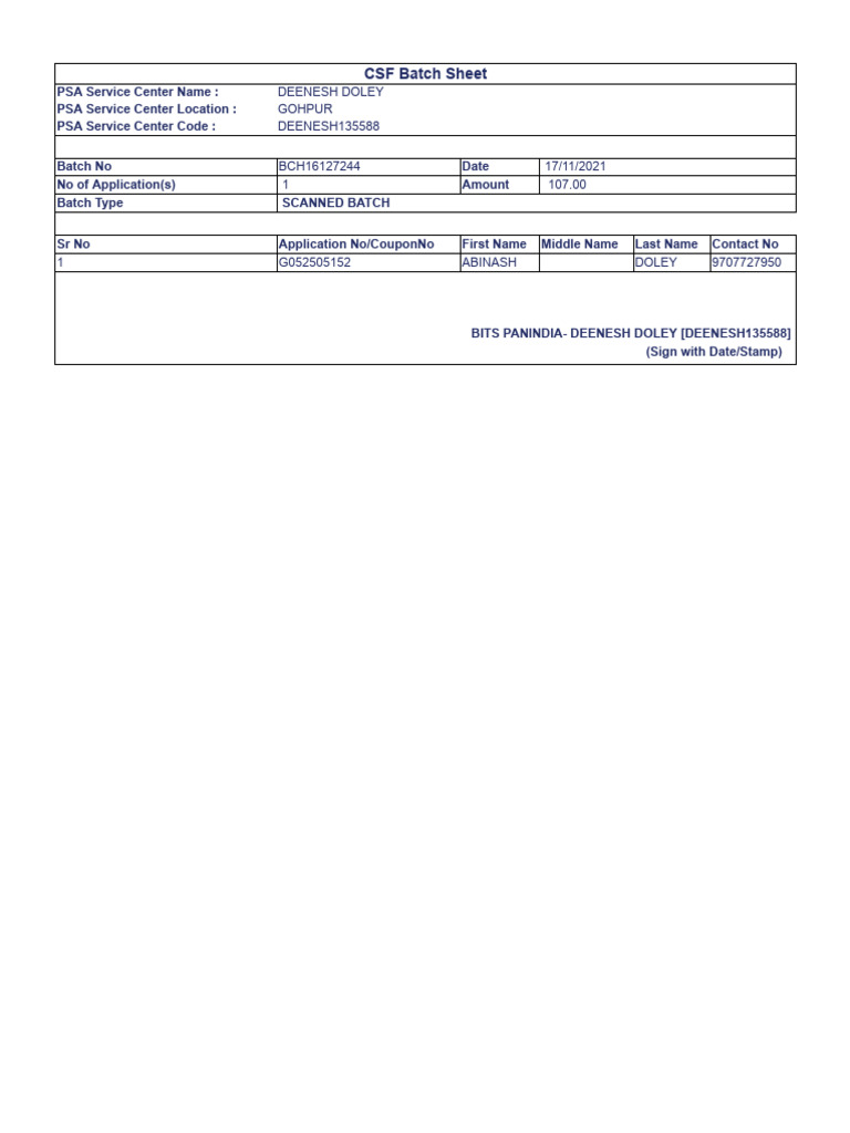 Batch Details Abinash | PDF