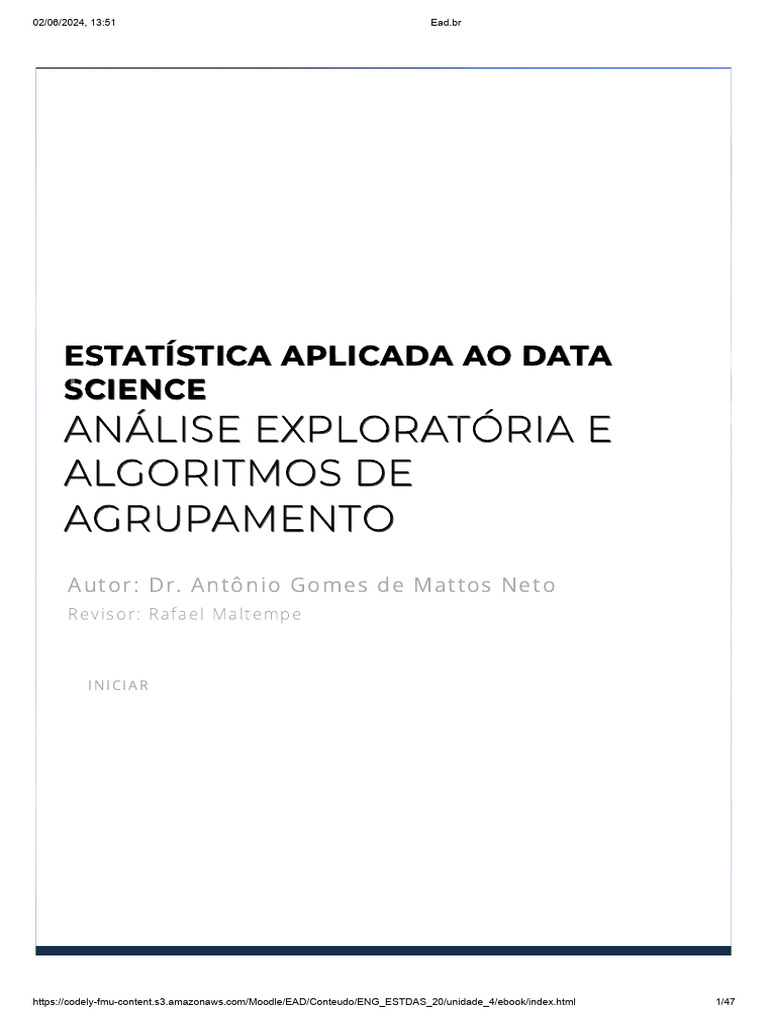 Unidade 4 - Estatística Aplicada Ao Data Science - Análise Exploratória e Algoritmos de ...
