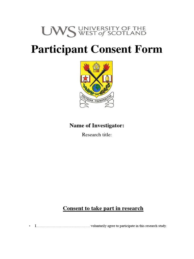 Participant Consent Form | PDF | Consent