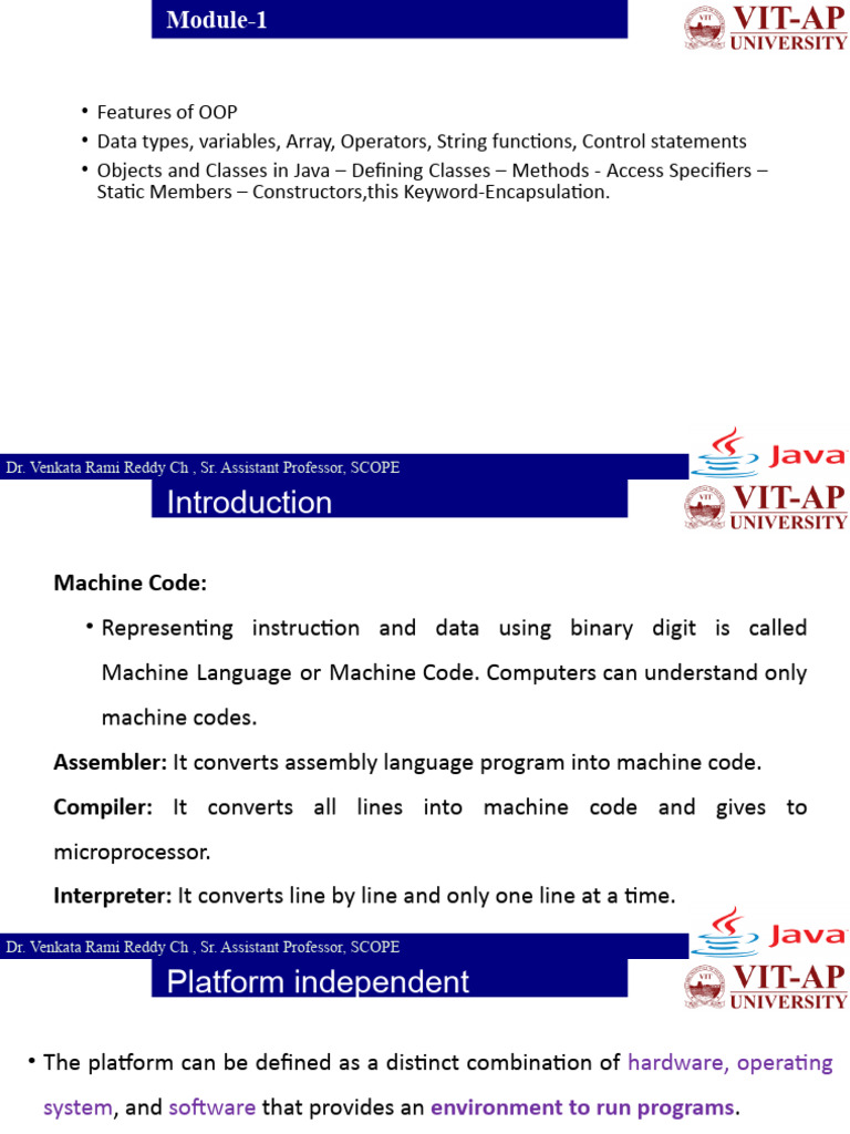 Module 1 OOPS | PDF | Java Virtual Machine | Data Type Module 1 OOPS | PDF | Java Virtual Machine | Data Type