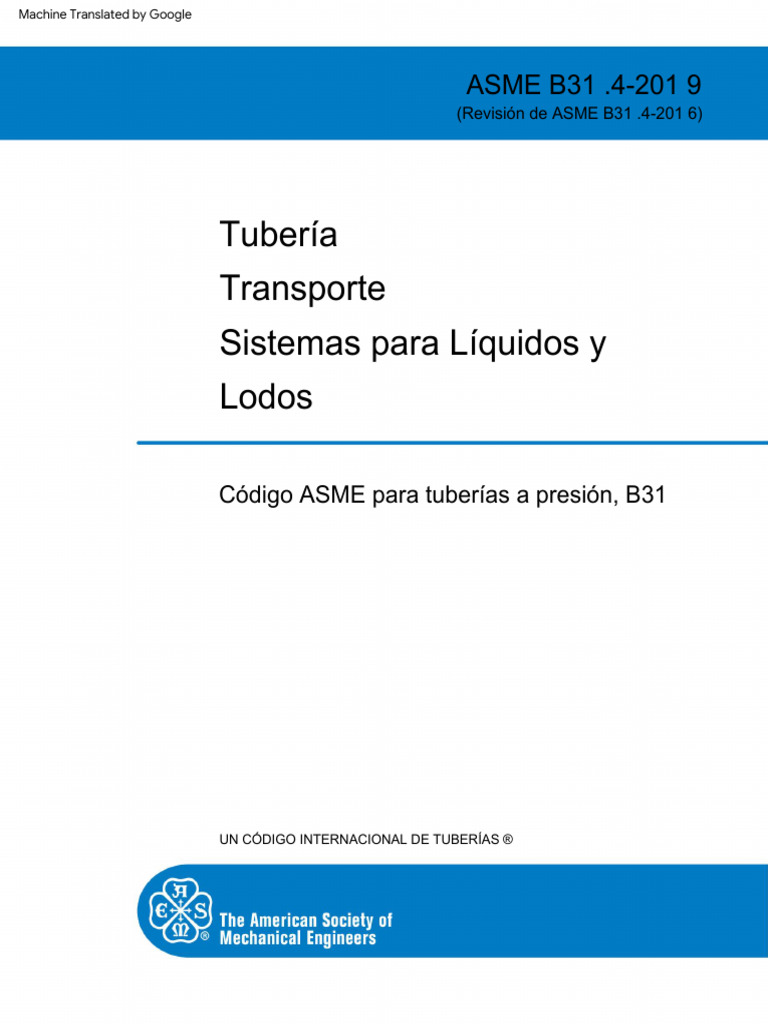 Asme B31.4-2019 Español | PDF | Patentar | Ingeniería