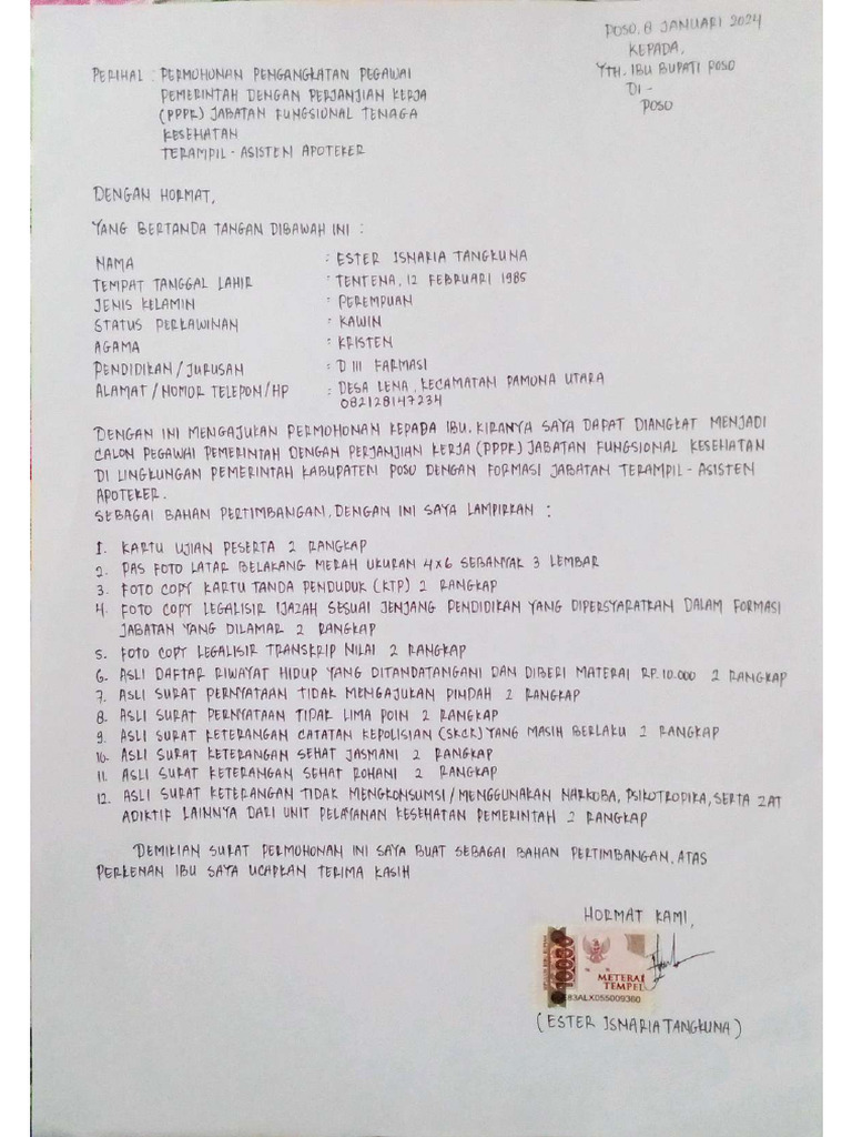 Surat Lamaran Compressed | PDF