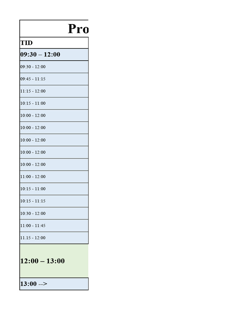TUP Dagsplan 19. November 22 | PDF