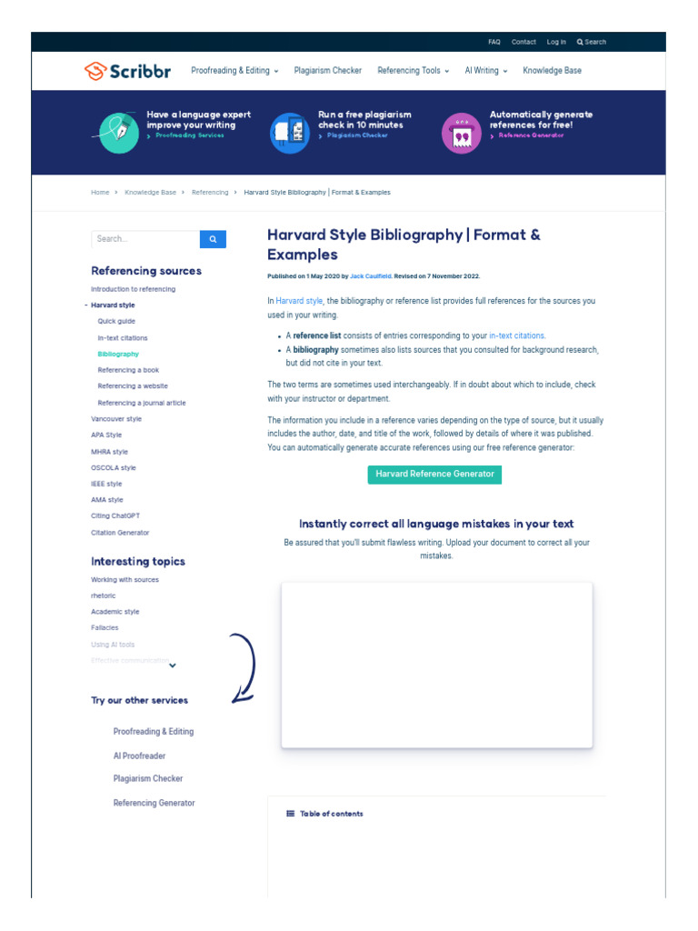 WWW Scribbr Co Uk Referencing Harvard Bibliography | PDF | Citation ...