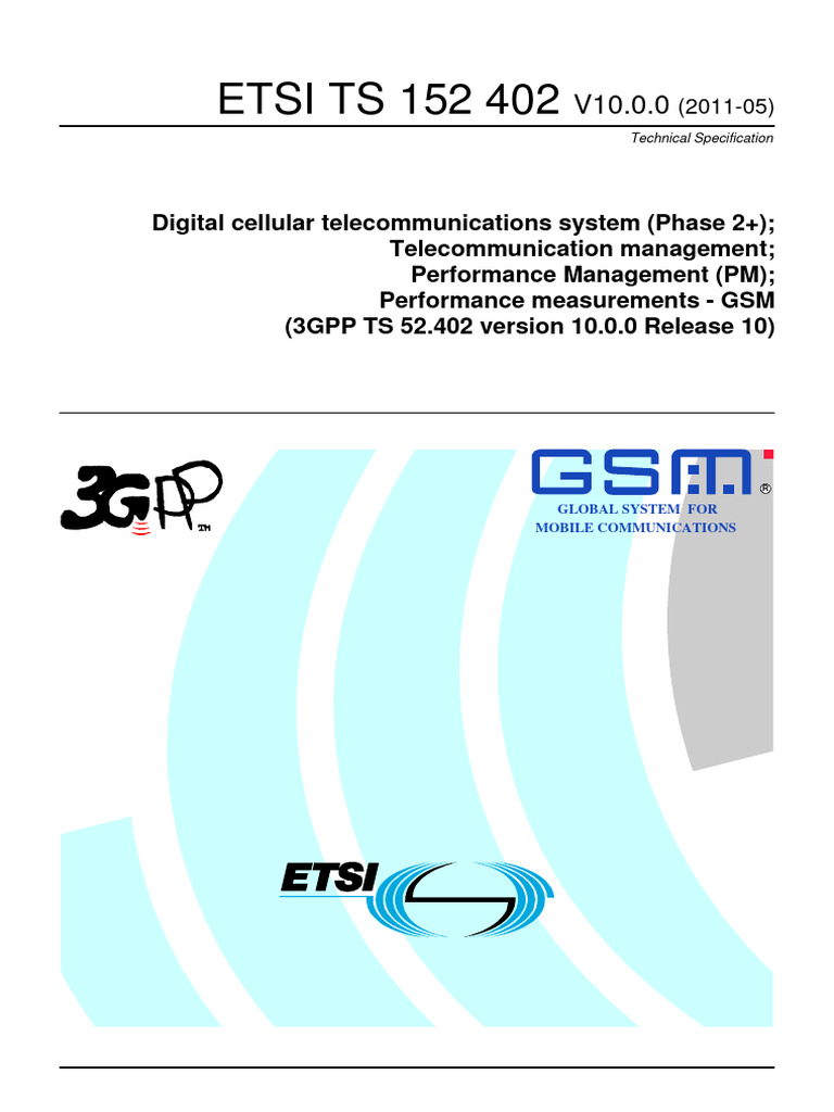 Etsi TS 152 402 - Performance Measurements - GSM | PDF | Mobile ...