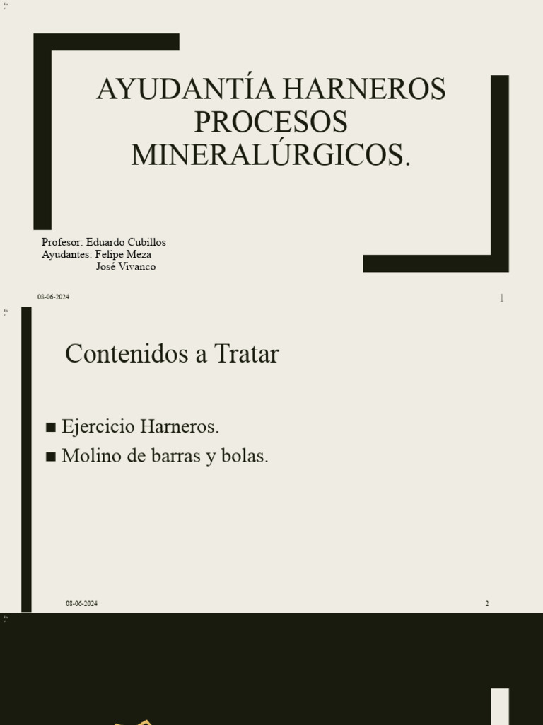 Procesos Mineralúrgicos: Harneros y Molinos | PDF | Molino (molienda)