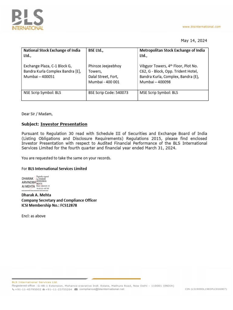 BLS International | PDF | Passenger | E Government