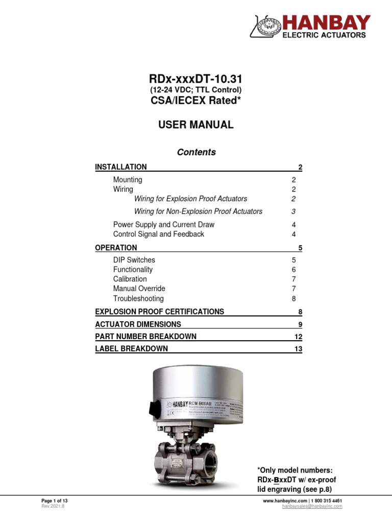 Hanbay Electric Actuators Page 1 - 2 | PDF | Electrical Wiring ...