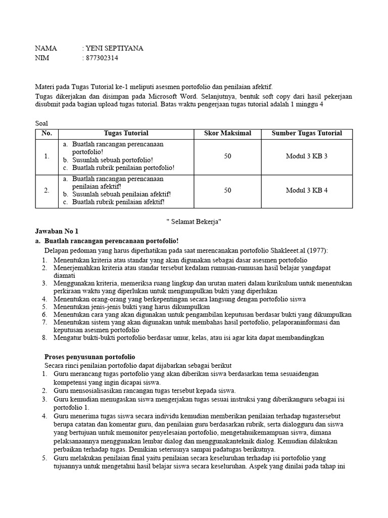 Tugas Evaluasi Pembelajaran | PDF