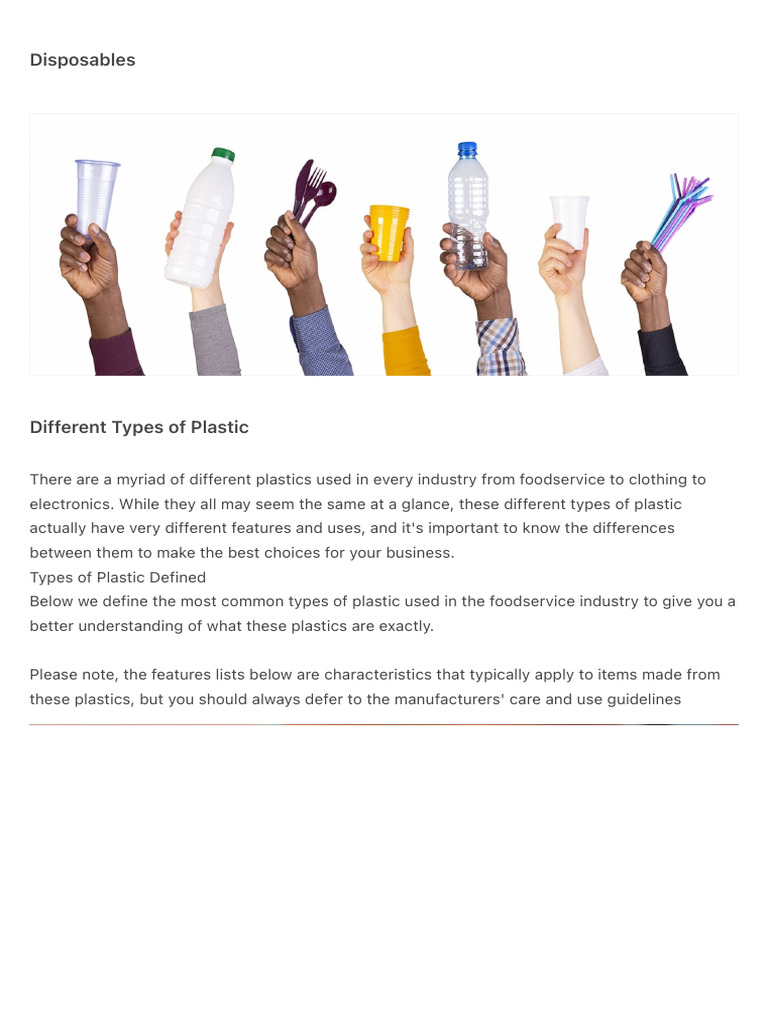 Disposables | PDF | Polystyrene | Plastic