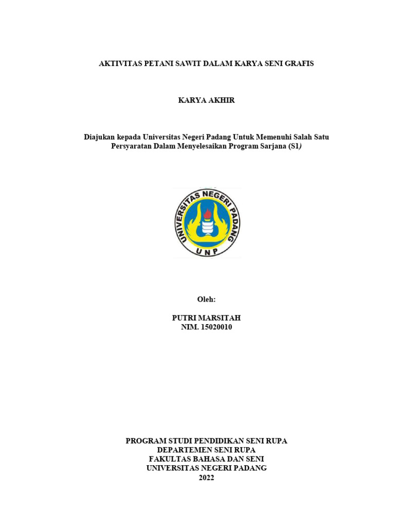 Seni Grafis Aktivitas Petani Sawit | PDF