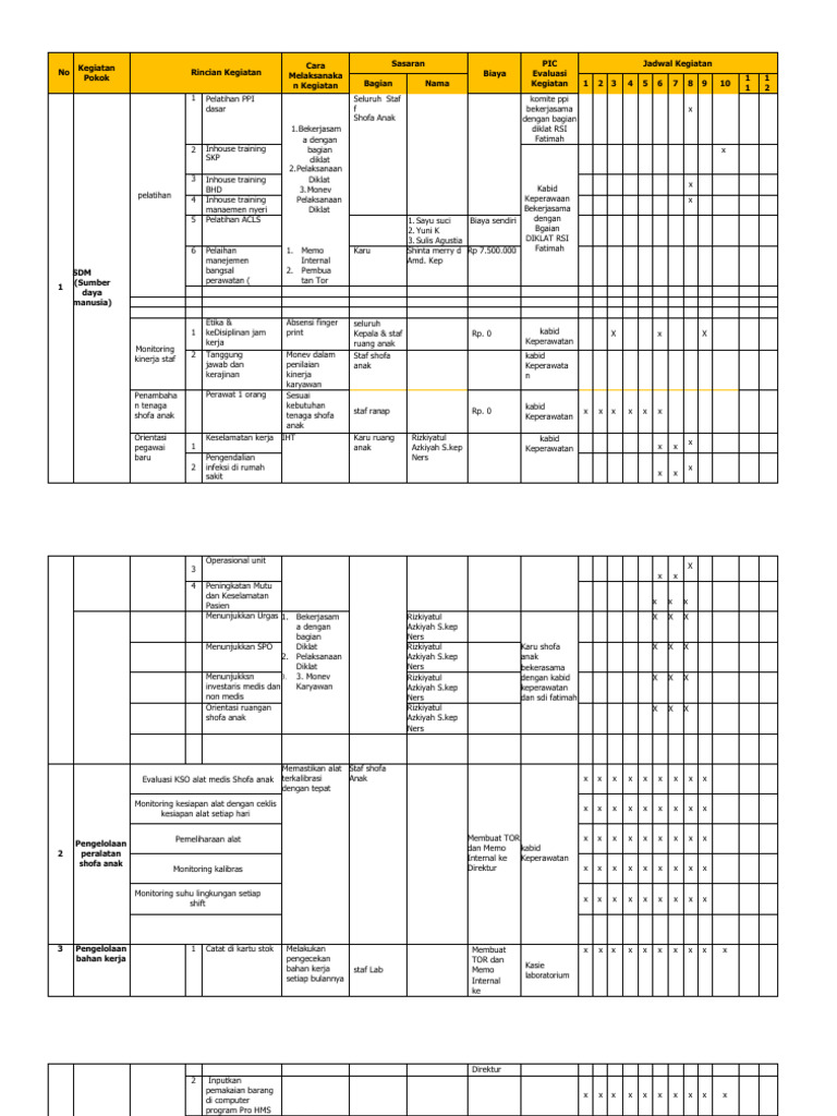 Tabel Program Kerja Ana | PDF