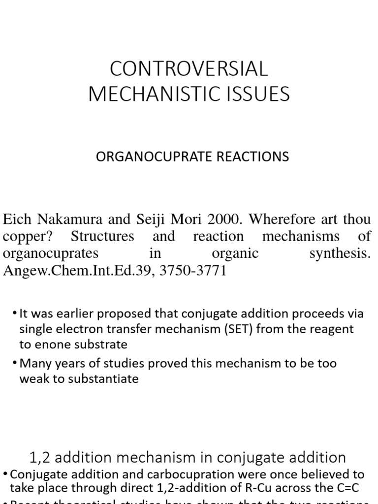 Controversial Mechanistic Issues | PDF