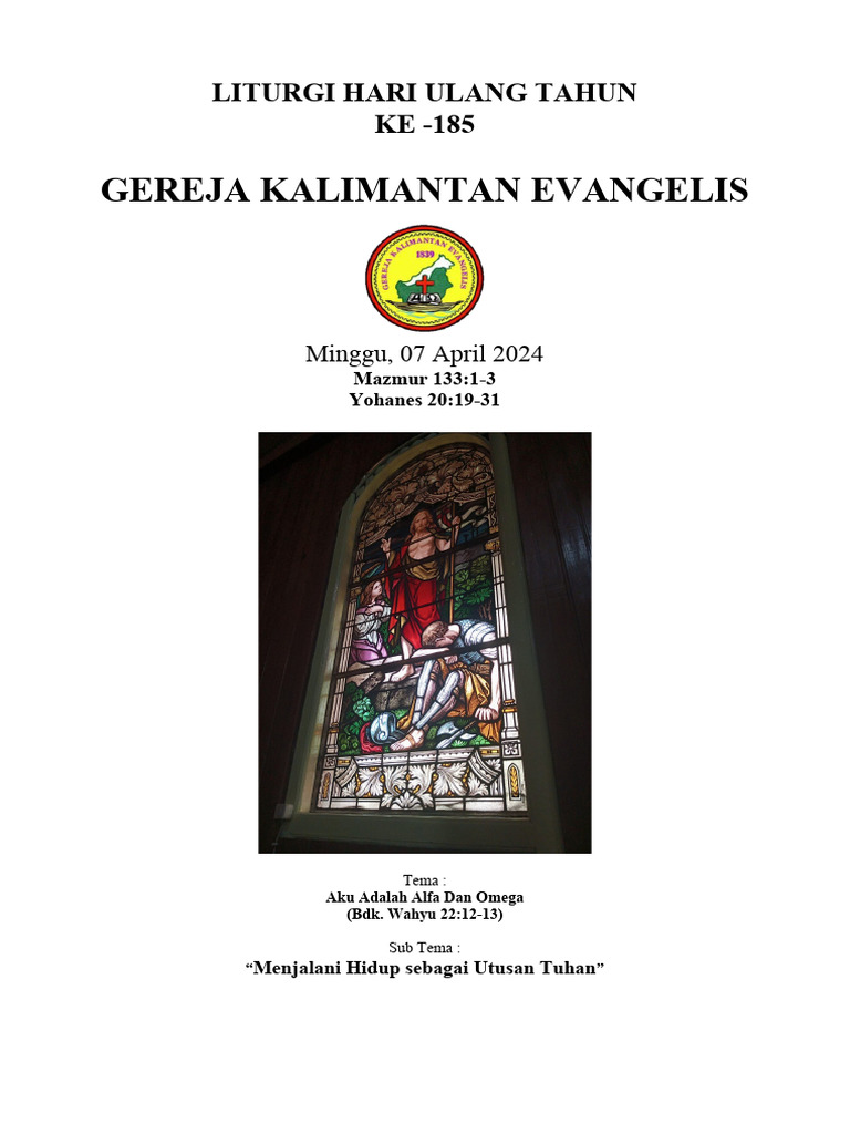 LITURGI HUT 185 GKE TAHUN 2024 | PDF