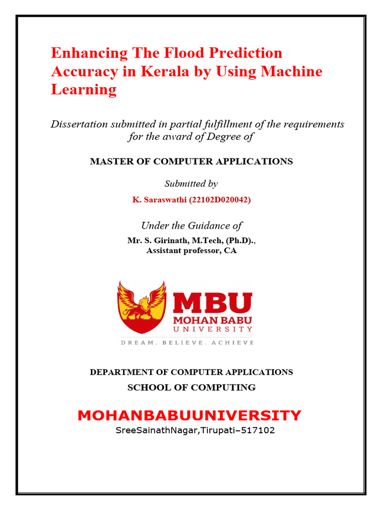 Thesis Main Submission | PDF | Flood | Machine Learning