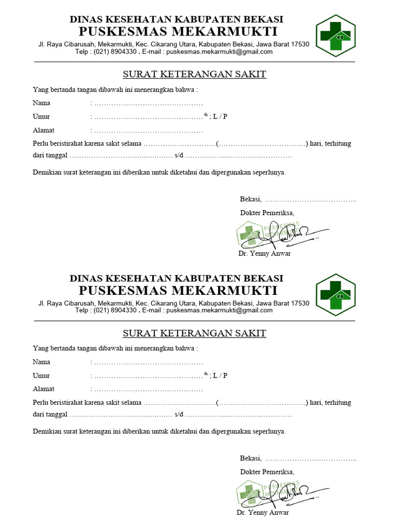 Surat Keterangan Sakit | PDF