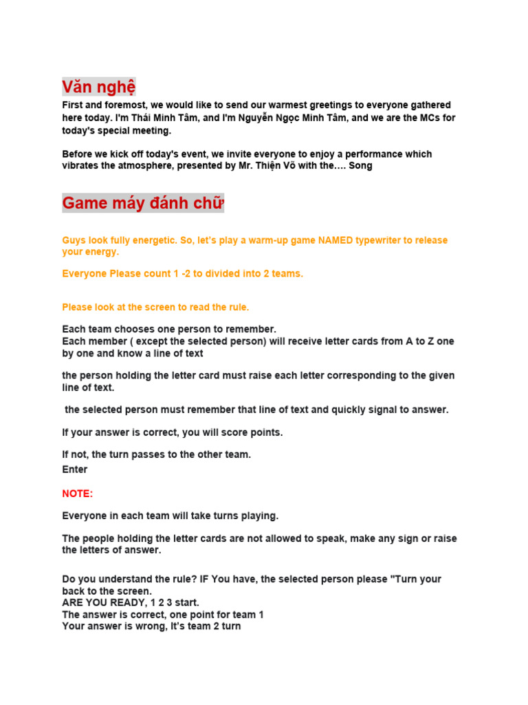 Script MC Mtam Nam | PDF | Vietnam