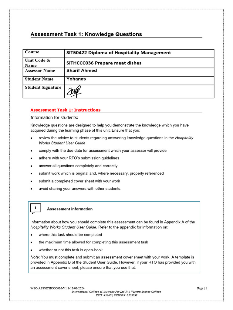 Meat Preparation Knowledge Assessment | PDF | Steak | Chuck Steak