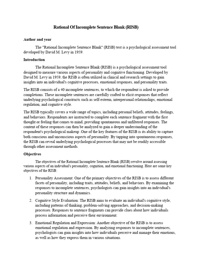 RISB by zeenat | Download Free PDF | Psychology | Emotions