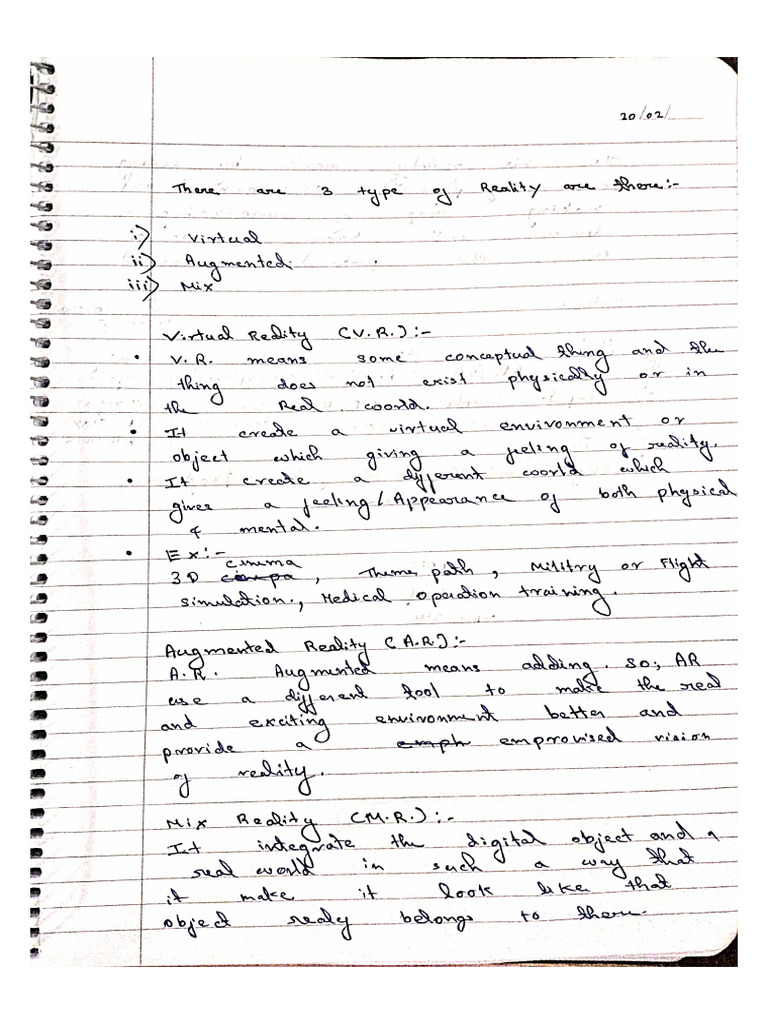 Ar-Vr notes | PDF