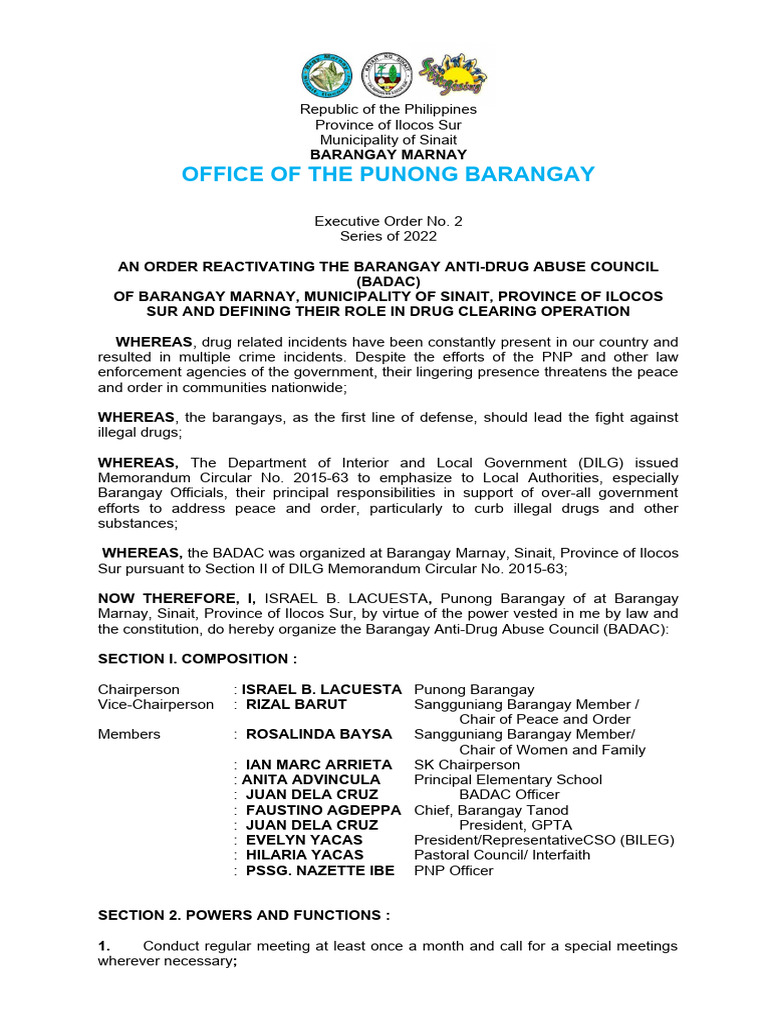 2.1 BADAC Reactivation | PDF | Law Enforcement | Crime & Violence