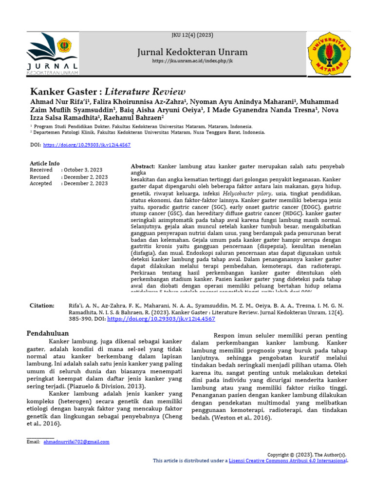 Kanker Gaster | PDF