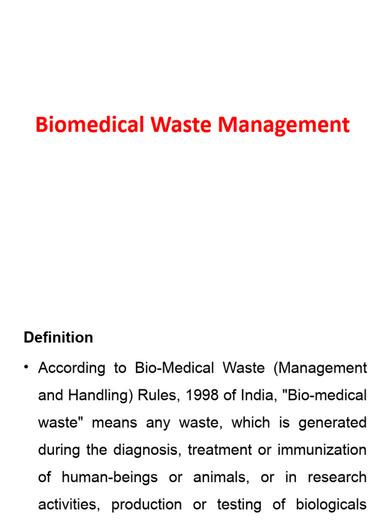 Class_Biomedical Waste Management | PDF | Waste | Health Sciences