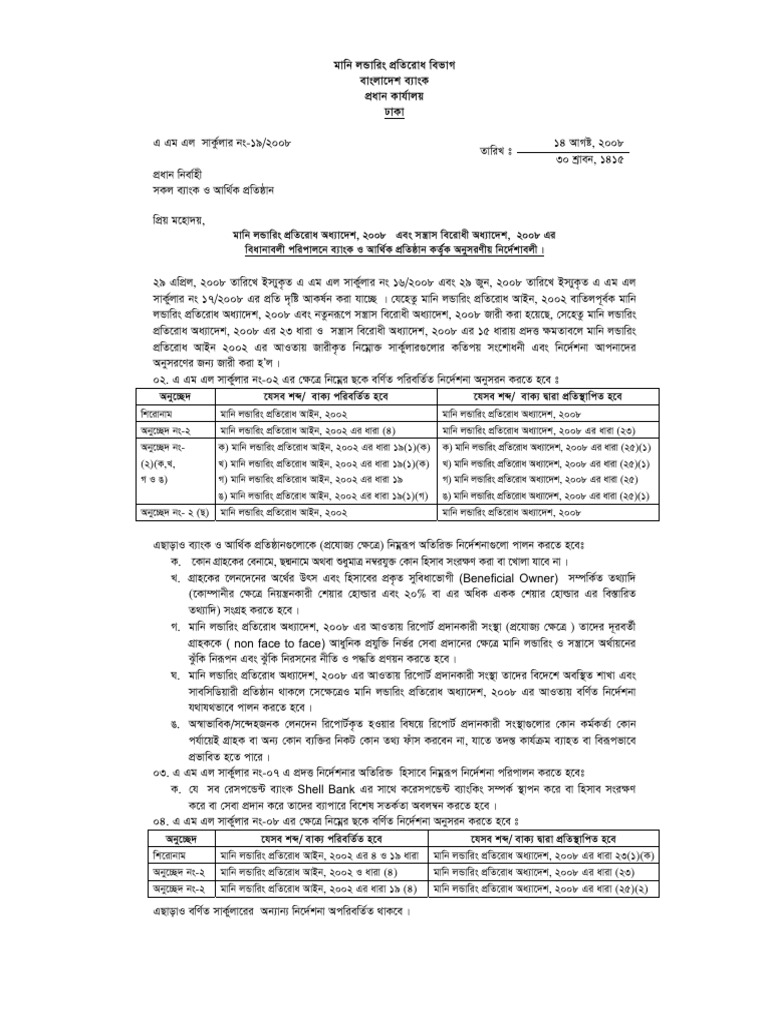 AML Circular 19 | Download Free PDF | Fraud | Payments