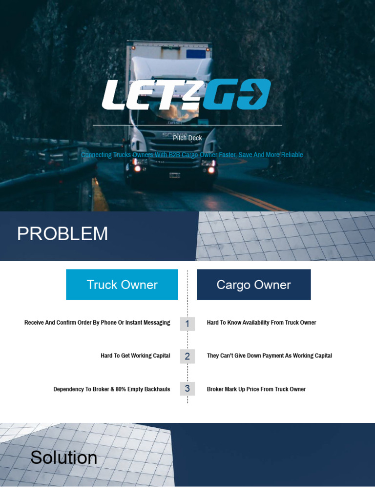 Connecting Trucks Owners With B2B Cargo Owner Faster, Save and More Reliable | PDF | Cargo ...