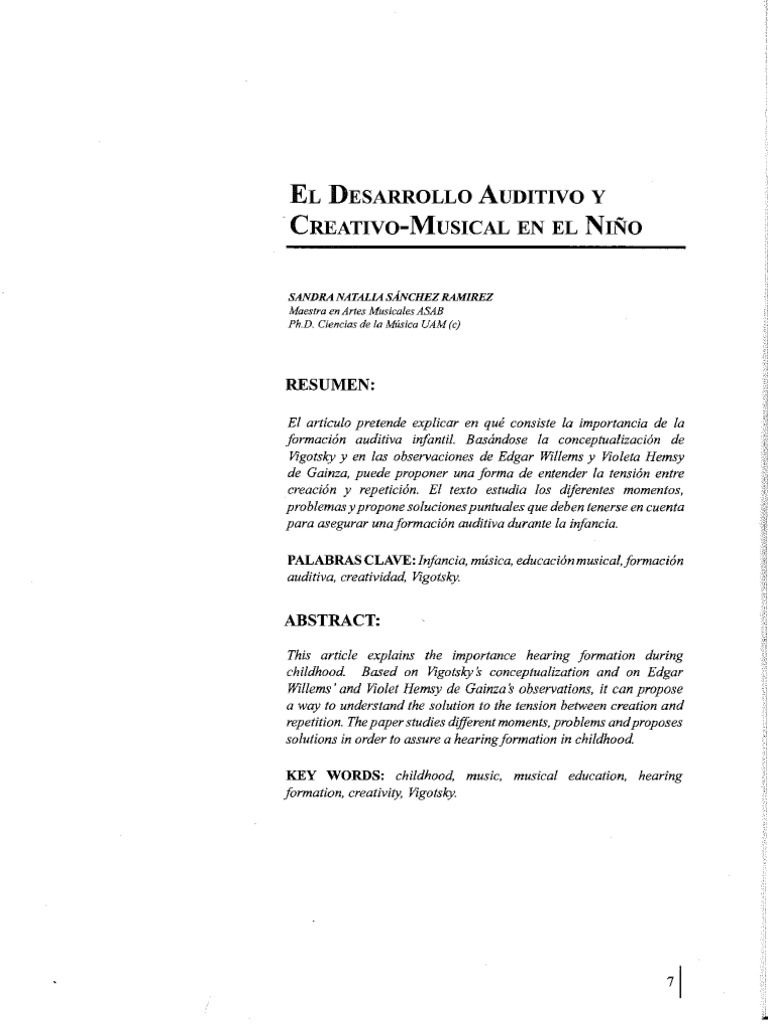 Auditivo y Musical | PDF