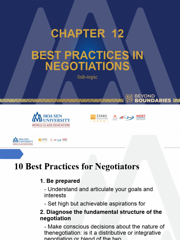 C12.Best Practices in Negotiations | PDF | Negotiation | Cognition