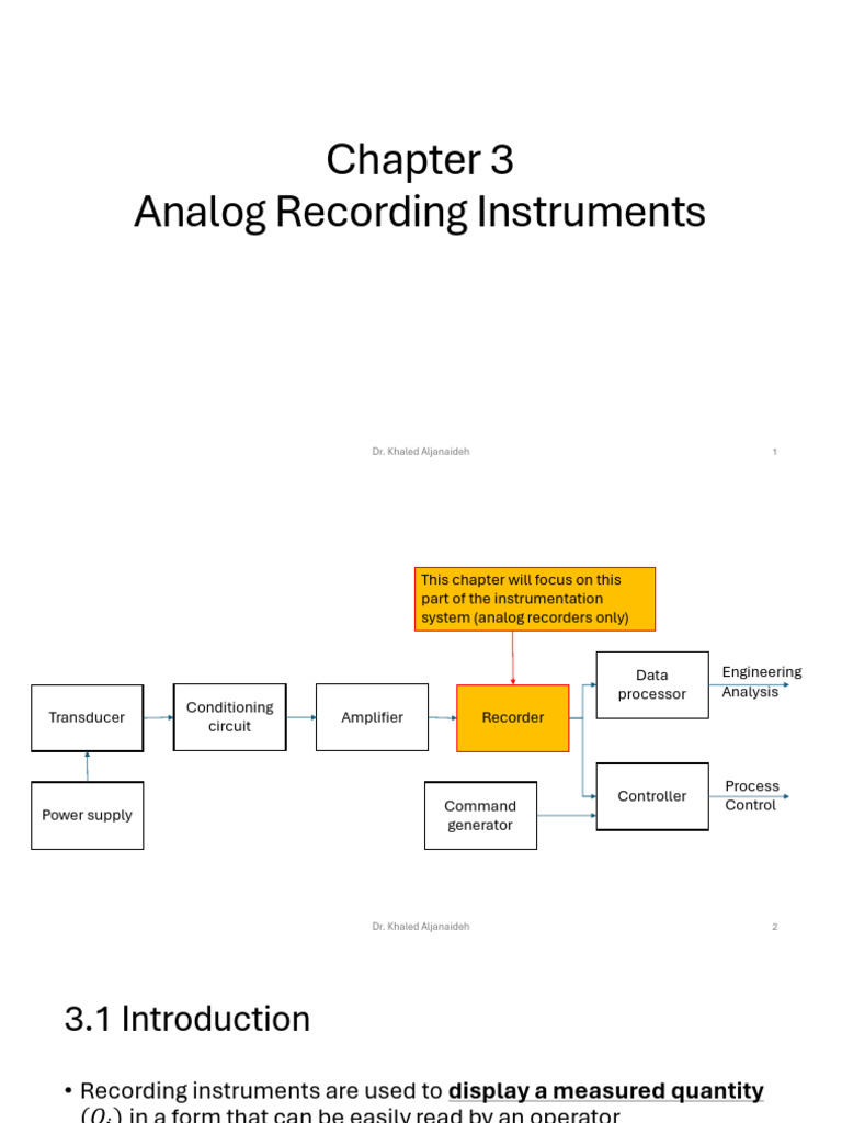 Chapter 3 (Analog Recorders) | PDF | Servomechanism | Amplifier