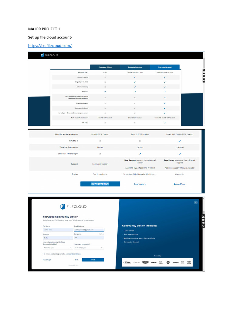 AWS EC2 Setup and FileCloud Guide | PDF