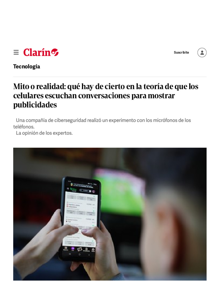 Mito: ¿Escuchan los Celulares? | PDF | Teléfonos móviles | Yo telefono