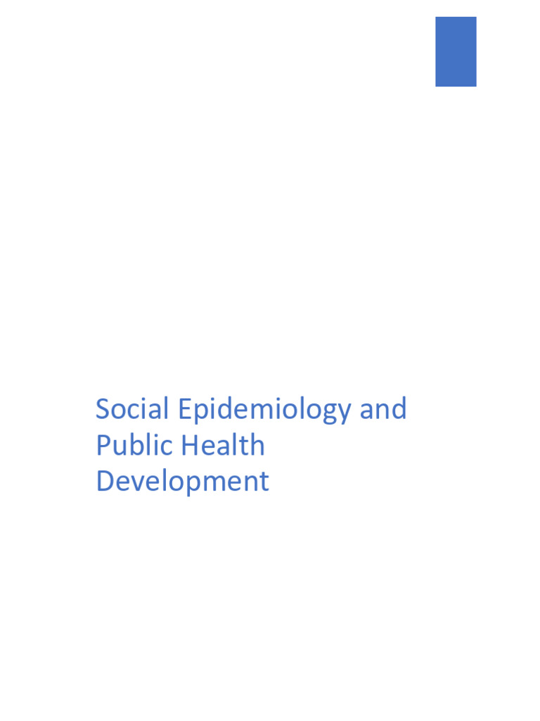 Social Epidemiology and Public Health Development01 | PDF | Health ...