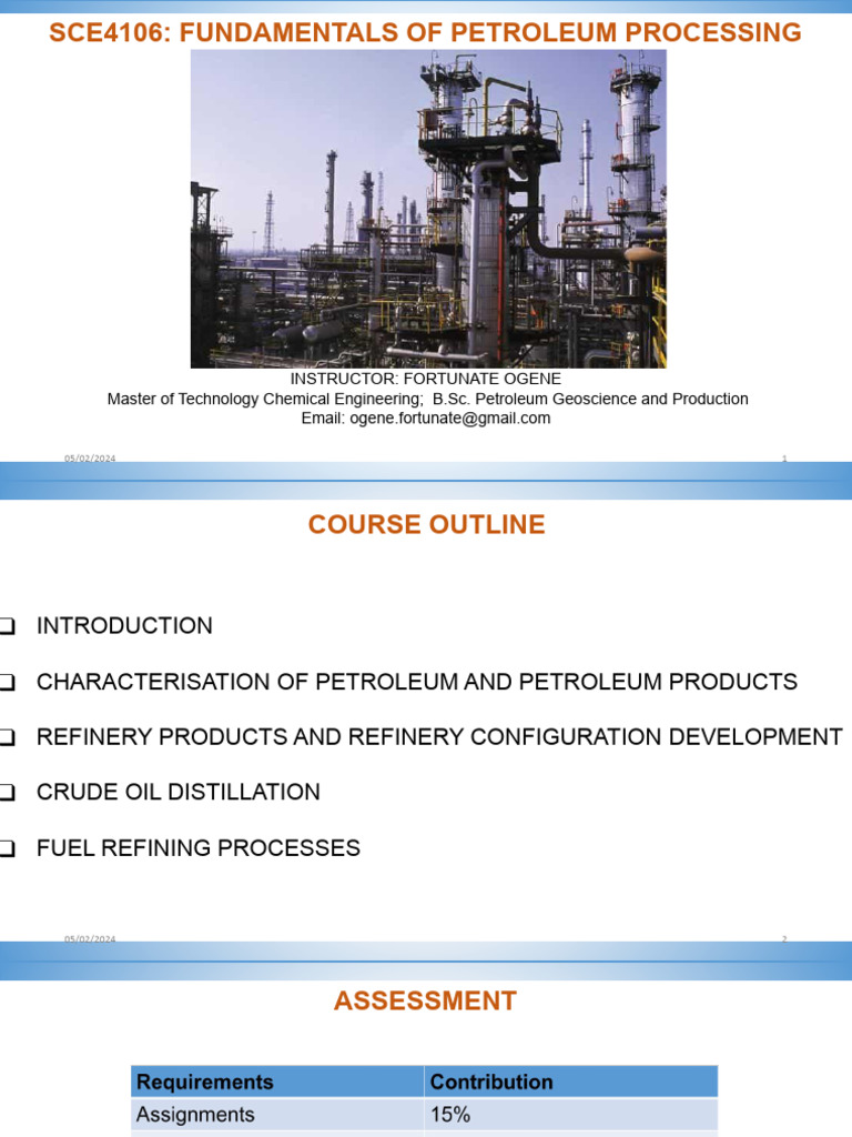 Petroleum Processing Fundamentals Course | PDF | Oil Refinery | Alkane