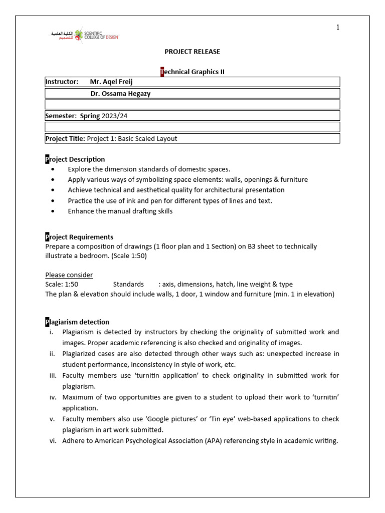 DES615 Technical Graphics II-Project Release - P 01 | Download Free PDF ...