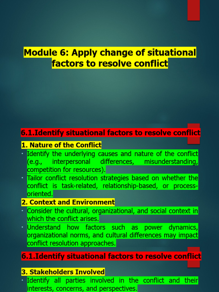 Conflict Management Module 6.. | PDF | Conflict (Process) | Conflict ...