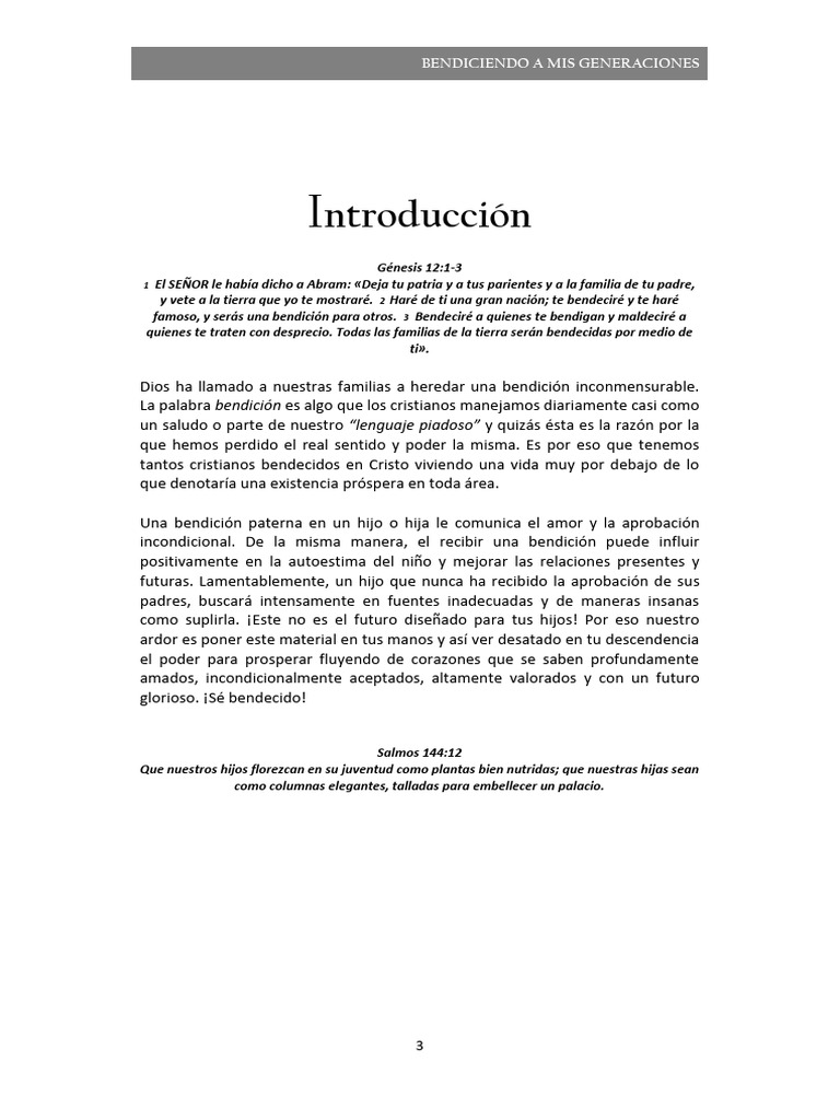 Bendición Generacional en Cristo | PDF | Jacob | Amor