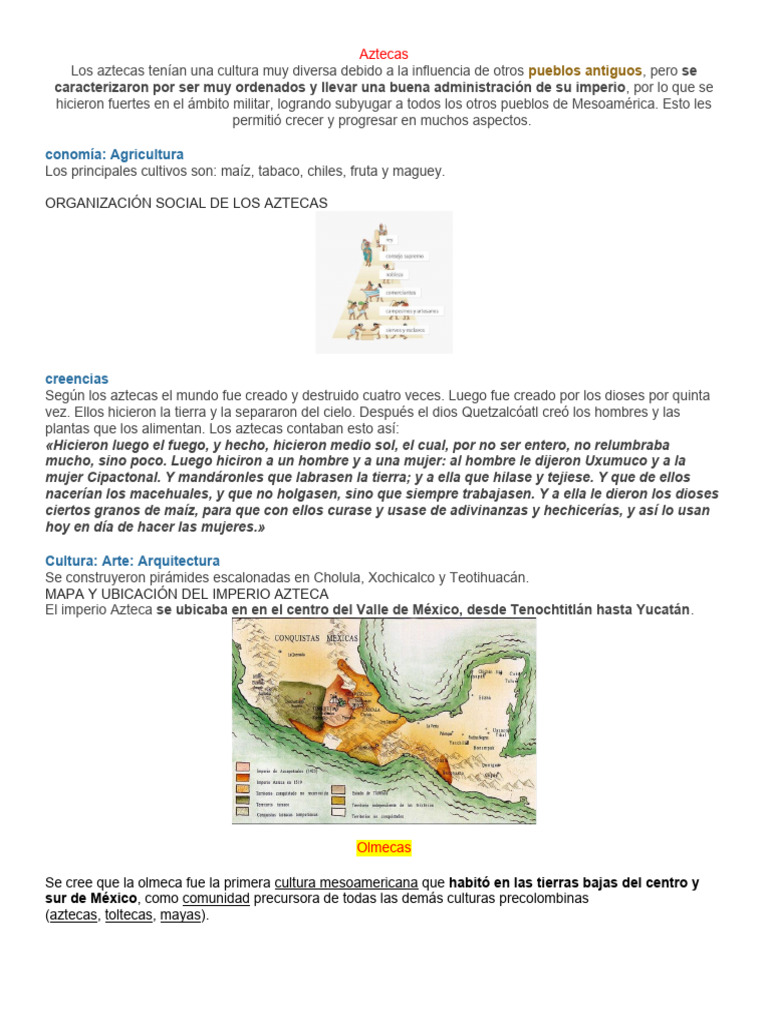 Aztecas | PDF | Civilización maya | Mesoamérica