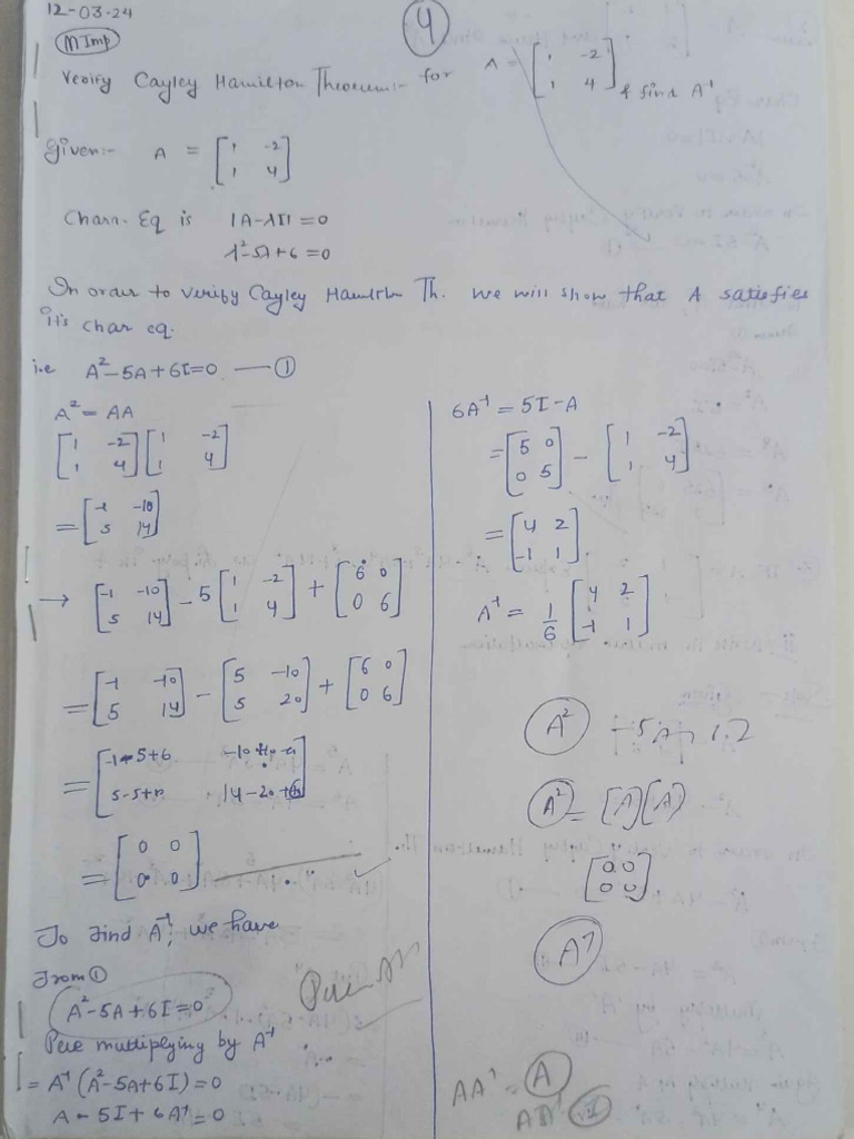 Caley Hamilton Theorem | PDF