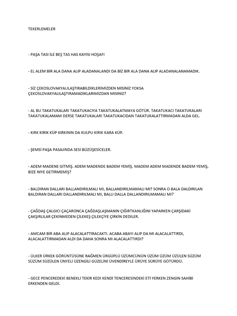 Tekerlemeler Son | PDF