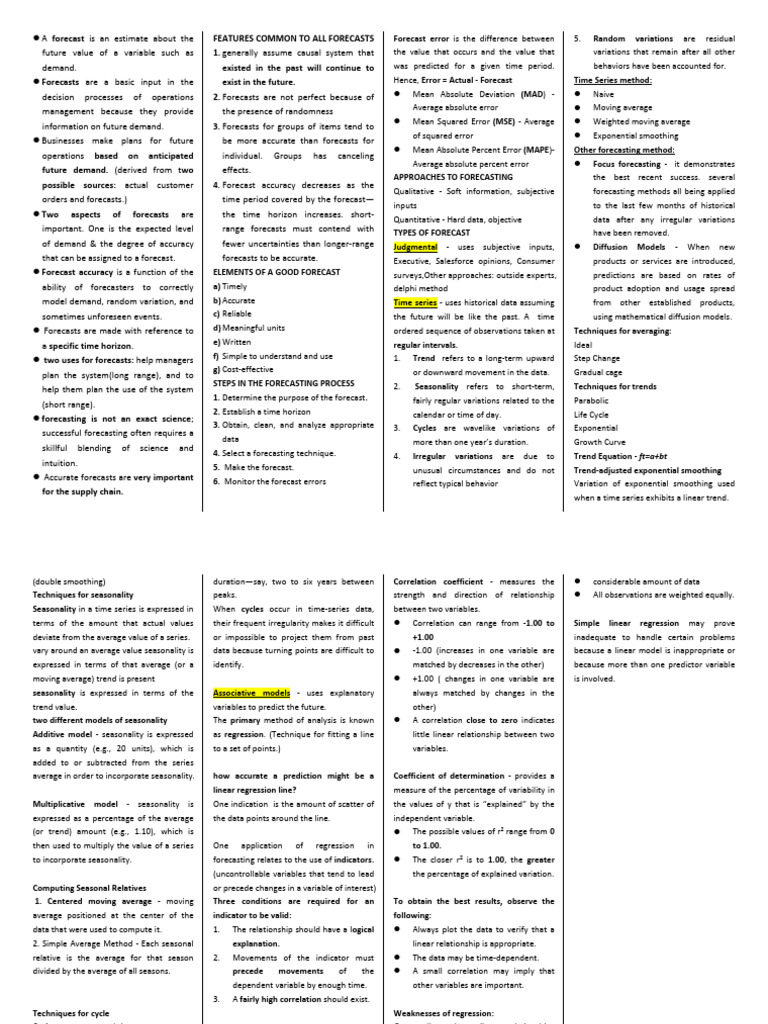 OPERATION-MANAGEMENT-FORECAST | PDF | Forecasting | Linear Regression